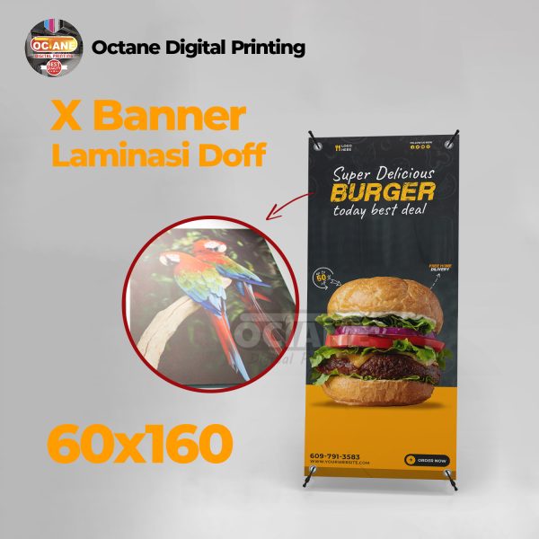 X Banner 60x160 Albatros Laminasi Doff - Octane Digital Printing