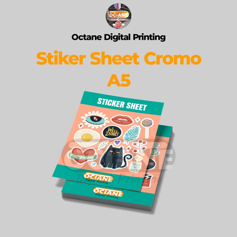 Stiker Sheet Cromo Kisscut A5 - Octane Digital Printing